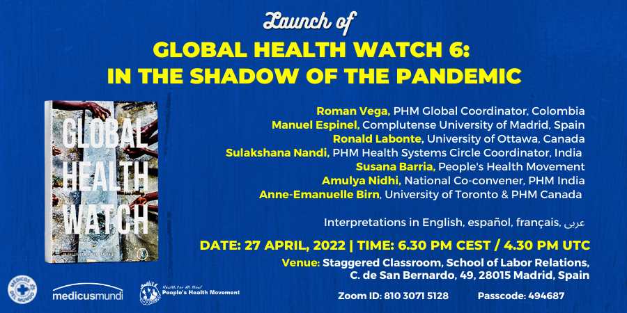 Global Health Watch 6: Launches | People’s Health Movement
