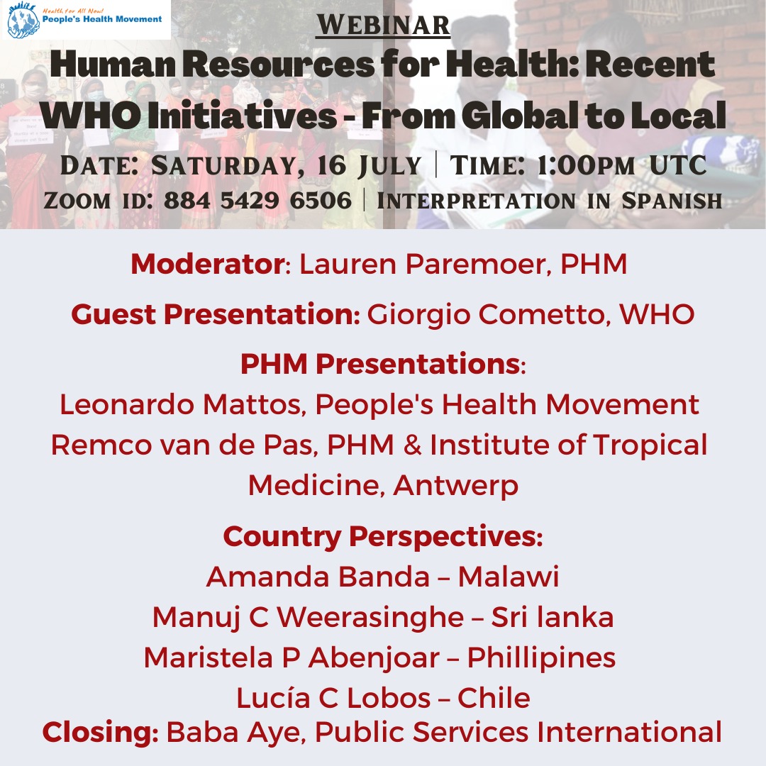 People’s Health Movement - Health for all now!